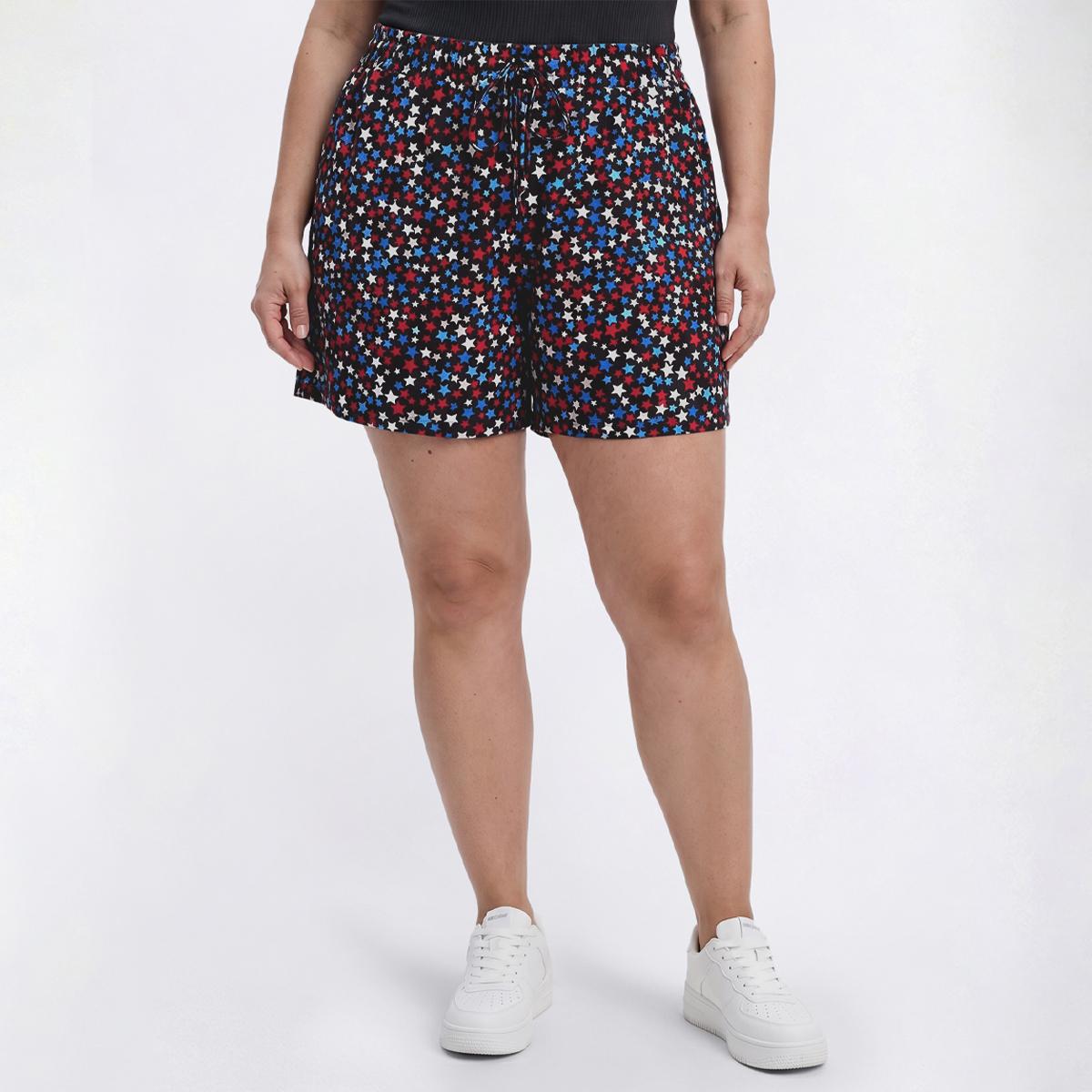 Click here for Plus Size Runway Ready Americana Ditsy Stars Short... prices